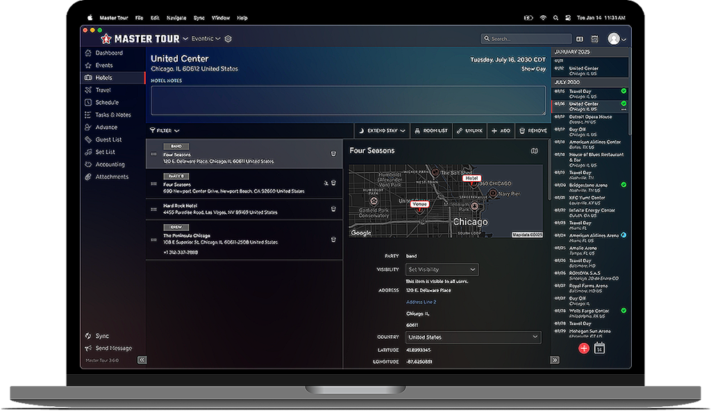 Master Tour - Tour Management Software by Eventric