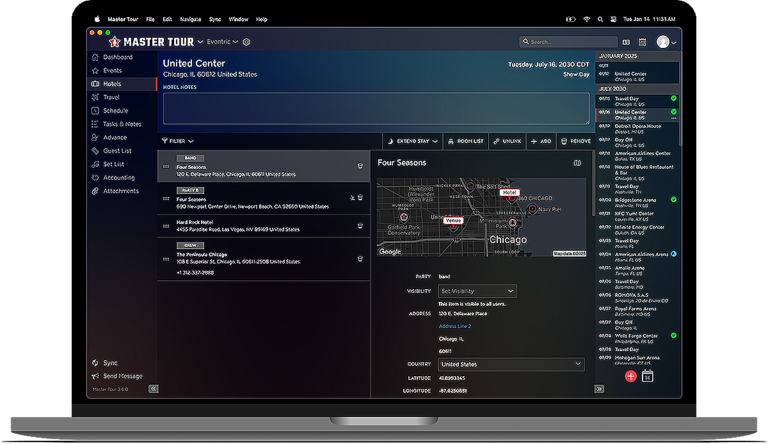 Master Tour - Tour Management Software by Eventric